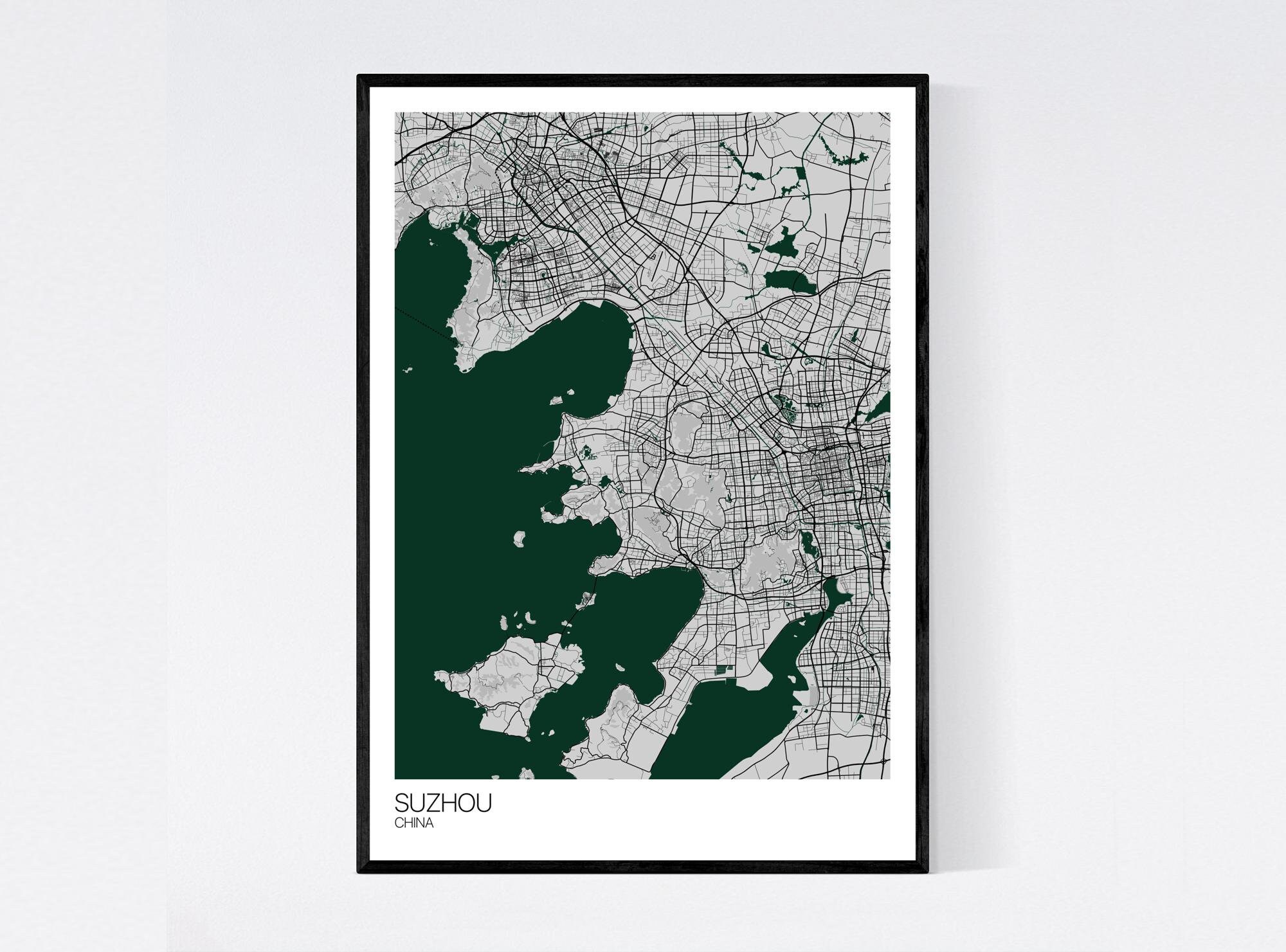 Suzhou China Map Art Print Many Styles Art Quality Paper | Etsy