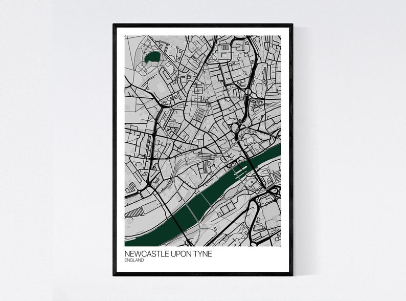 Newcastle England City Centre Map Art Print Many Colours - Etsy