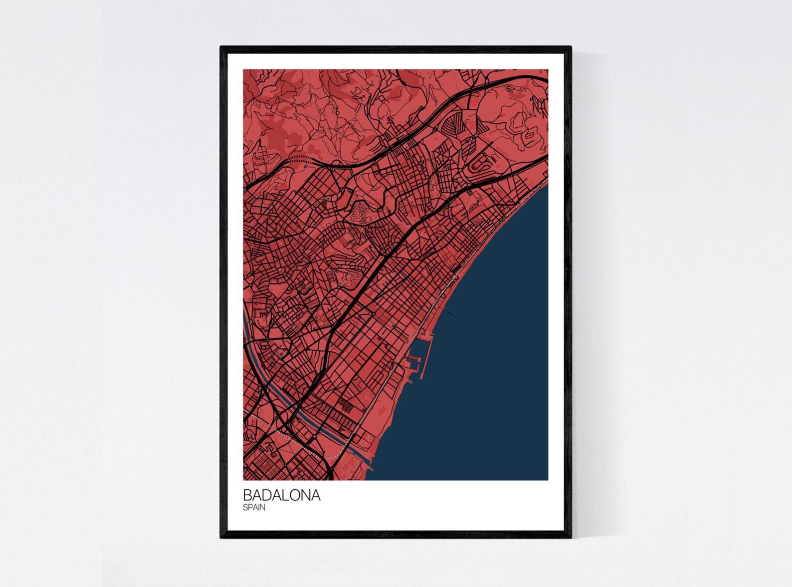 Badalona Spain Map Art Print Many Colours 350gsm Art - Etsy