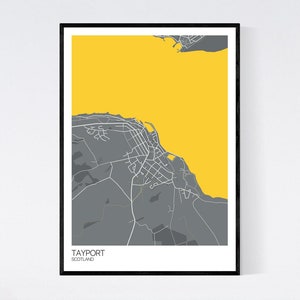 Tayport, Scotland Map Art Print Many Styles 350gsm Art Quality Paper ...