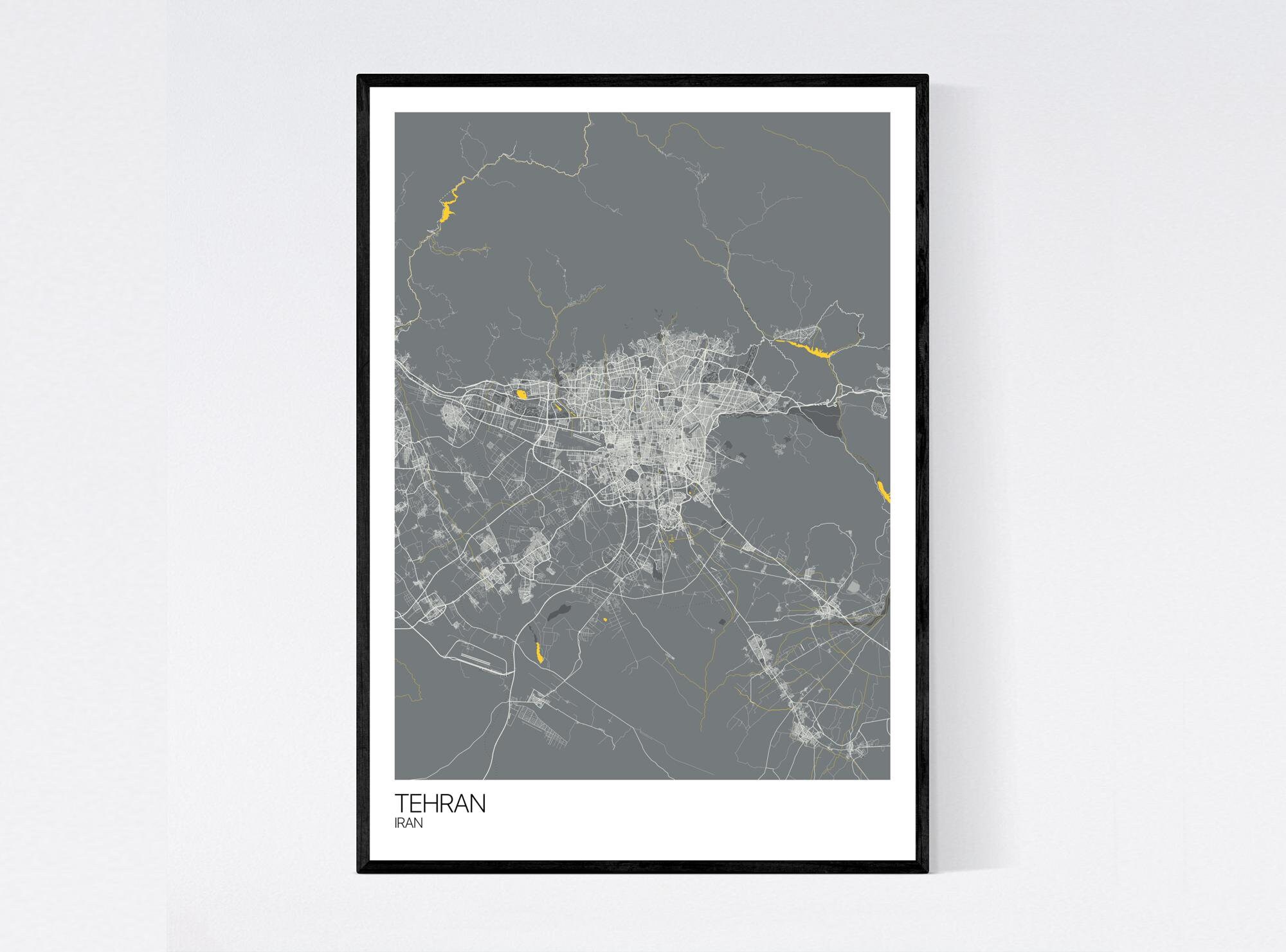 Tehran Iran Map Art Print Many Styles Art Quality Paper - Etsy UK