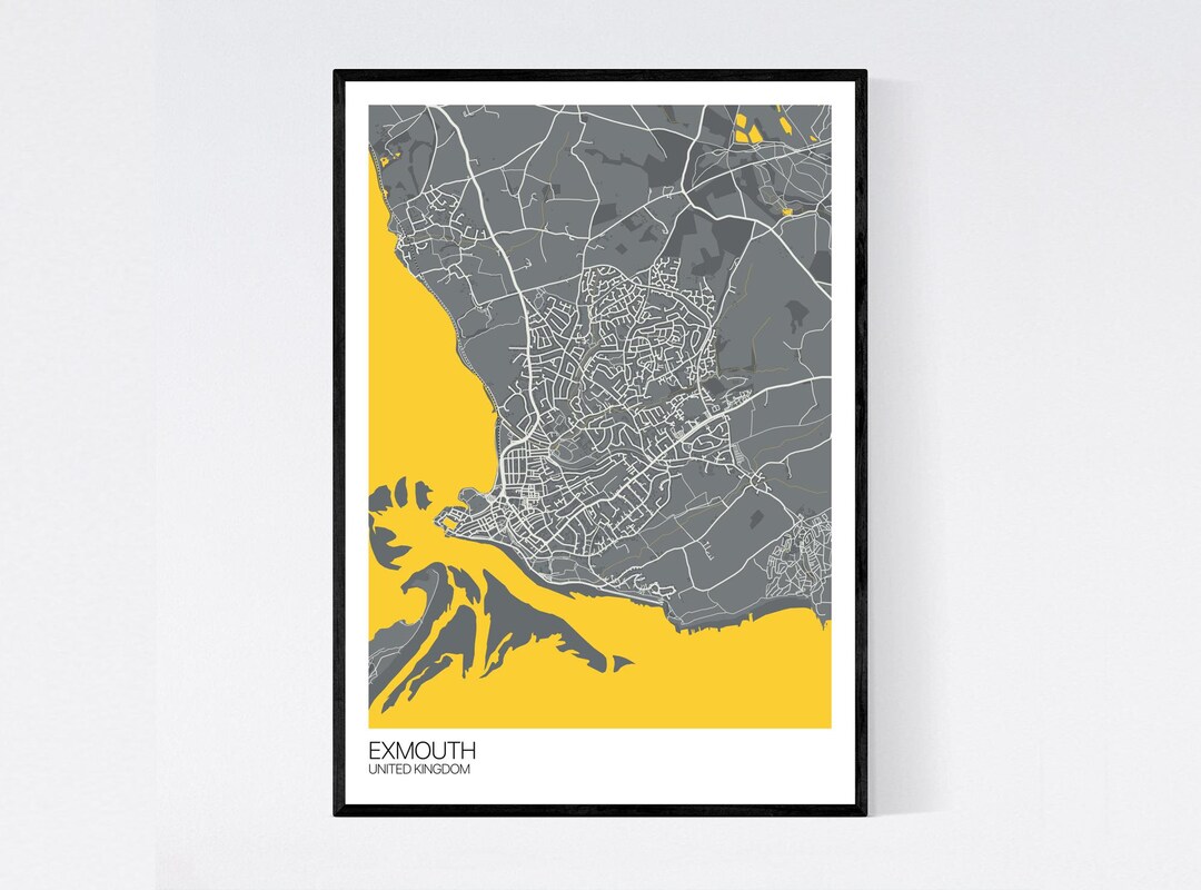Exmouth United Kingdom Map Art Print Many Colours 350gsm - Etsy