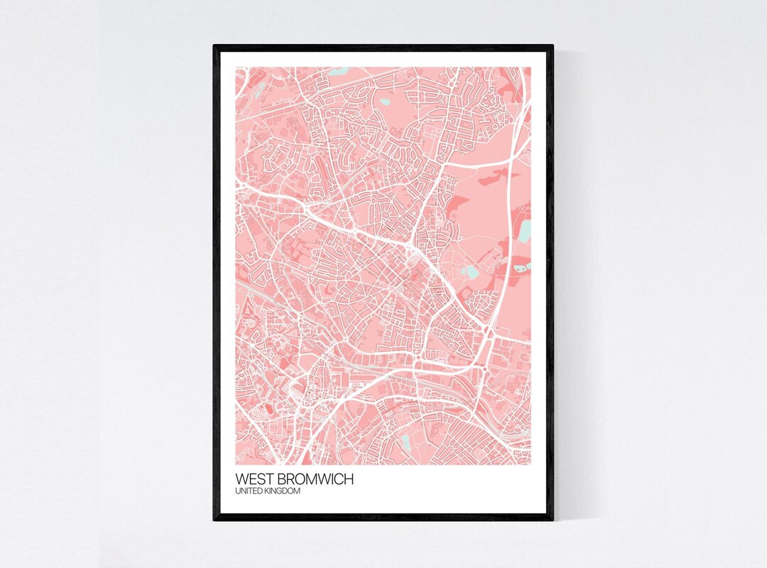 West Bromwich United Kingdom City Map Art Print Many - Etsy