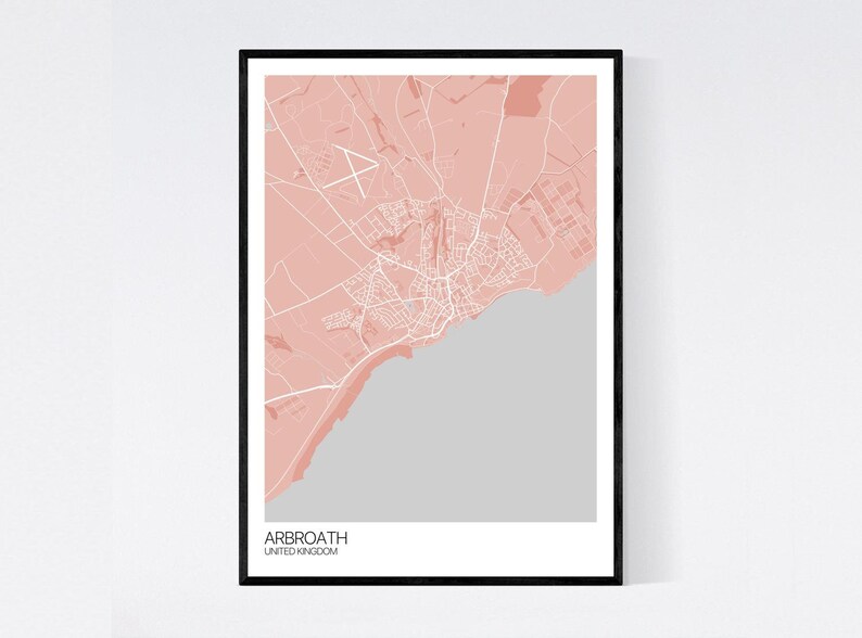 Arbroath Scotland City Map Art Print Many Styles 350gsm - Etsy UK