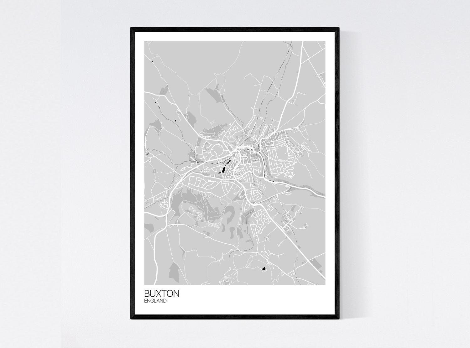 Buxton England Map Art Print Many Styles 350gsm Art | Etsy