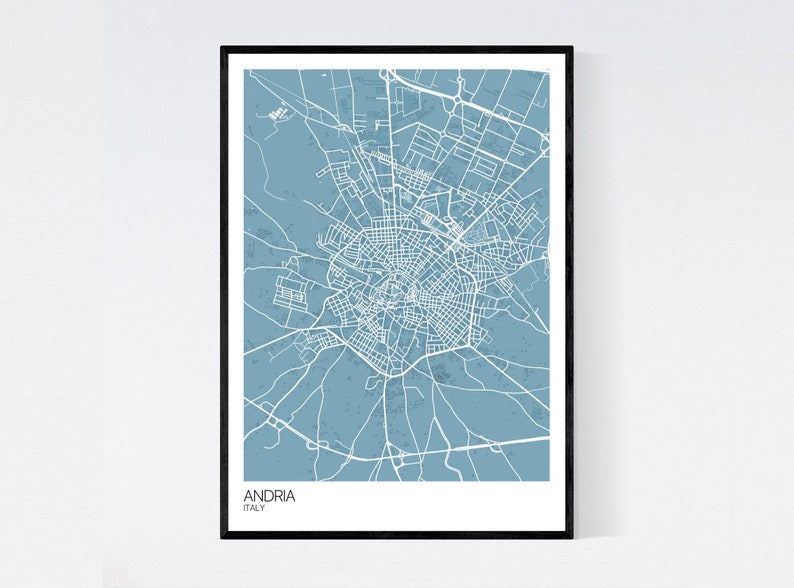 Andria Italy Map Art Print Many Colours Art Quality Paper - Etsy