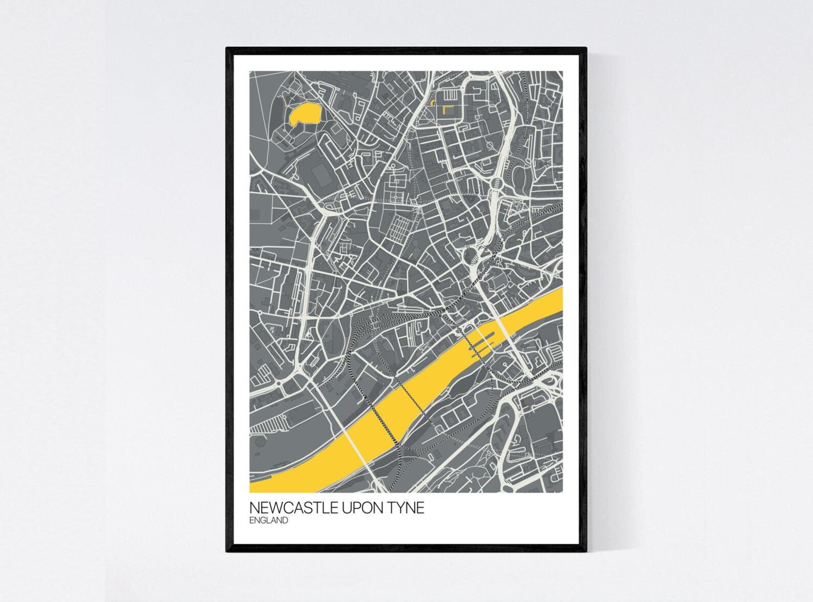 Newcastle England City Centre Map Art Print Many Colours - Etsy UK