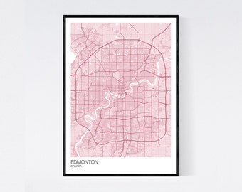 Edmonton Map Edmonton Canada City Map Home Town Map - Etsy UK