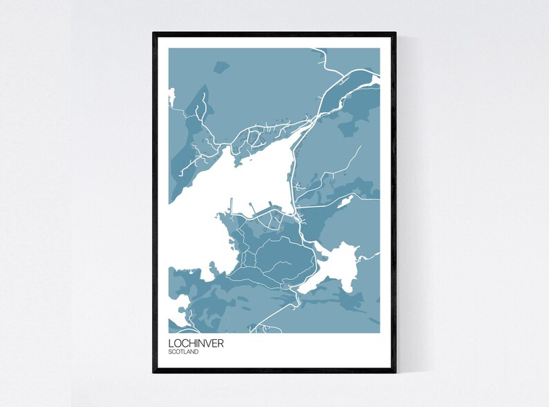 Lochinver Scotland Map Art Print Many Colours 350gsm Art - Etsy