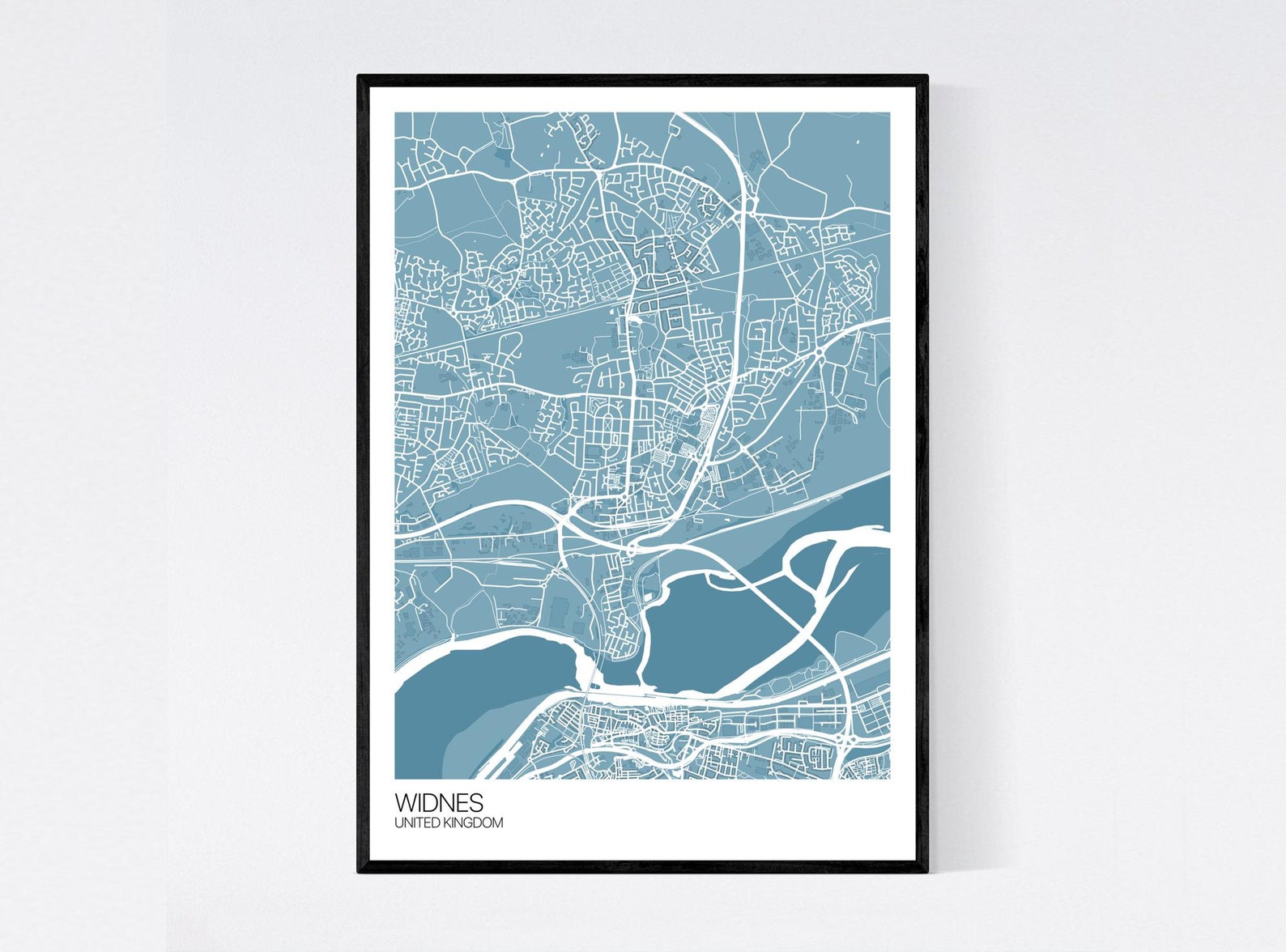 Widnes Town Map Art Print Many Styles 350gsm Art Quality - Etsy