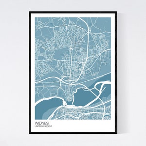 Widnes Town Map Art Print Many Styles 350gsm Art Quality Paper Fast ...