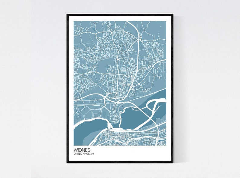 Widnes Town Map Art Print Many Styles 350gsm Art Quality - Etsy