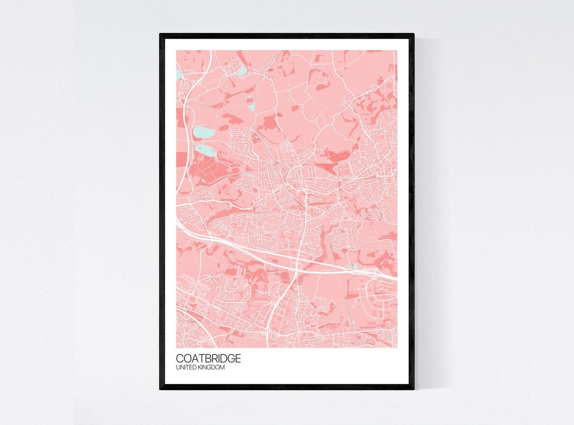 Coatbridge Scotland City Map Art Print Many Styles 350gsm | Etsy