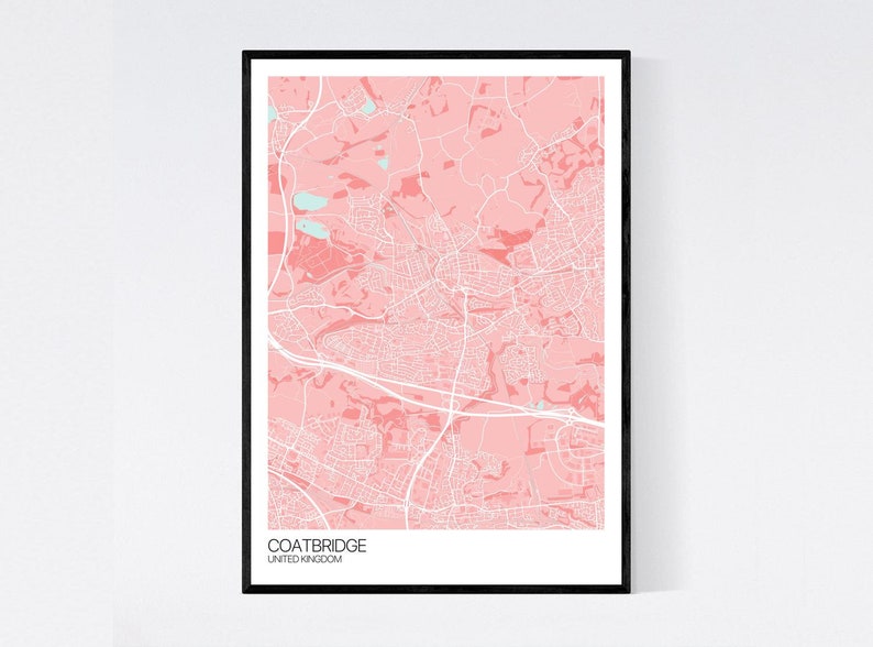 Coatbridge Scotland City Map Art Print Many Styles 350gsm | Etsy