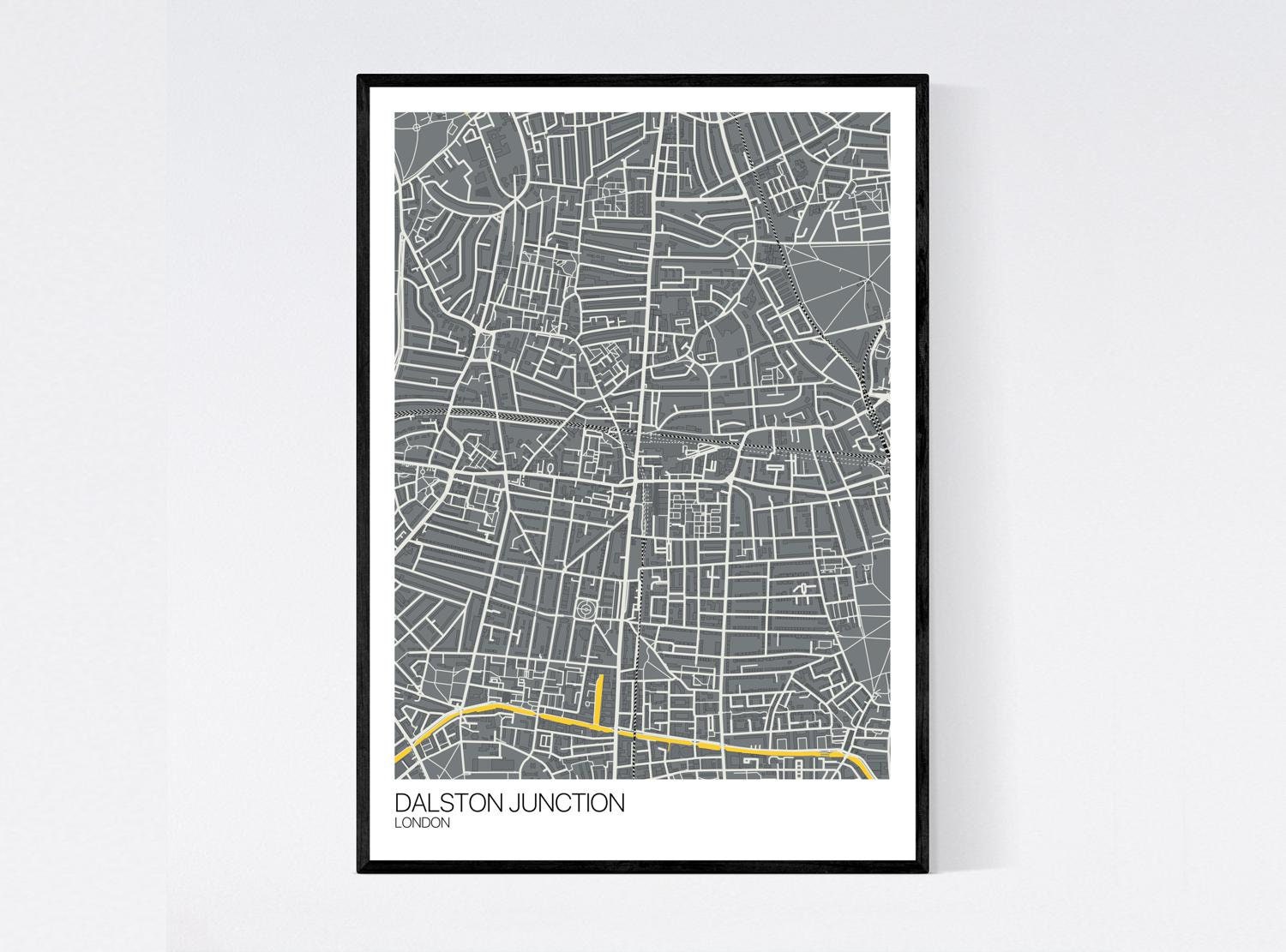 Dalston Junction London Map Art Print Many Colours 350gsm | Etsy