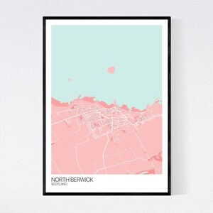 North Berwick, Scotland Map Art Print Many Styles 350gsm Art Quality ...