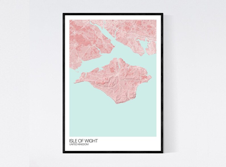 Isle of Wight Topographic Map Print Many Colours Fast - Etsy UK