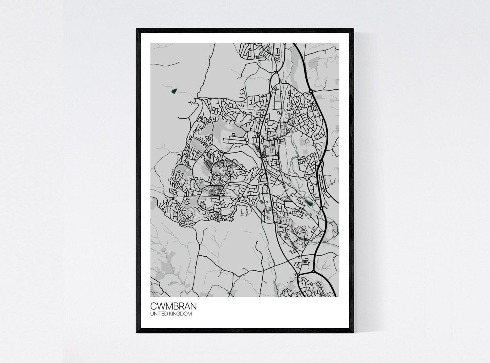 Cwmbran Wales City Map Art Print Many Styles 350gsm Art - Etsy UK