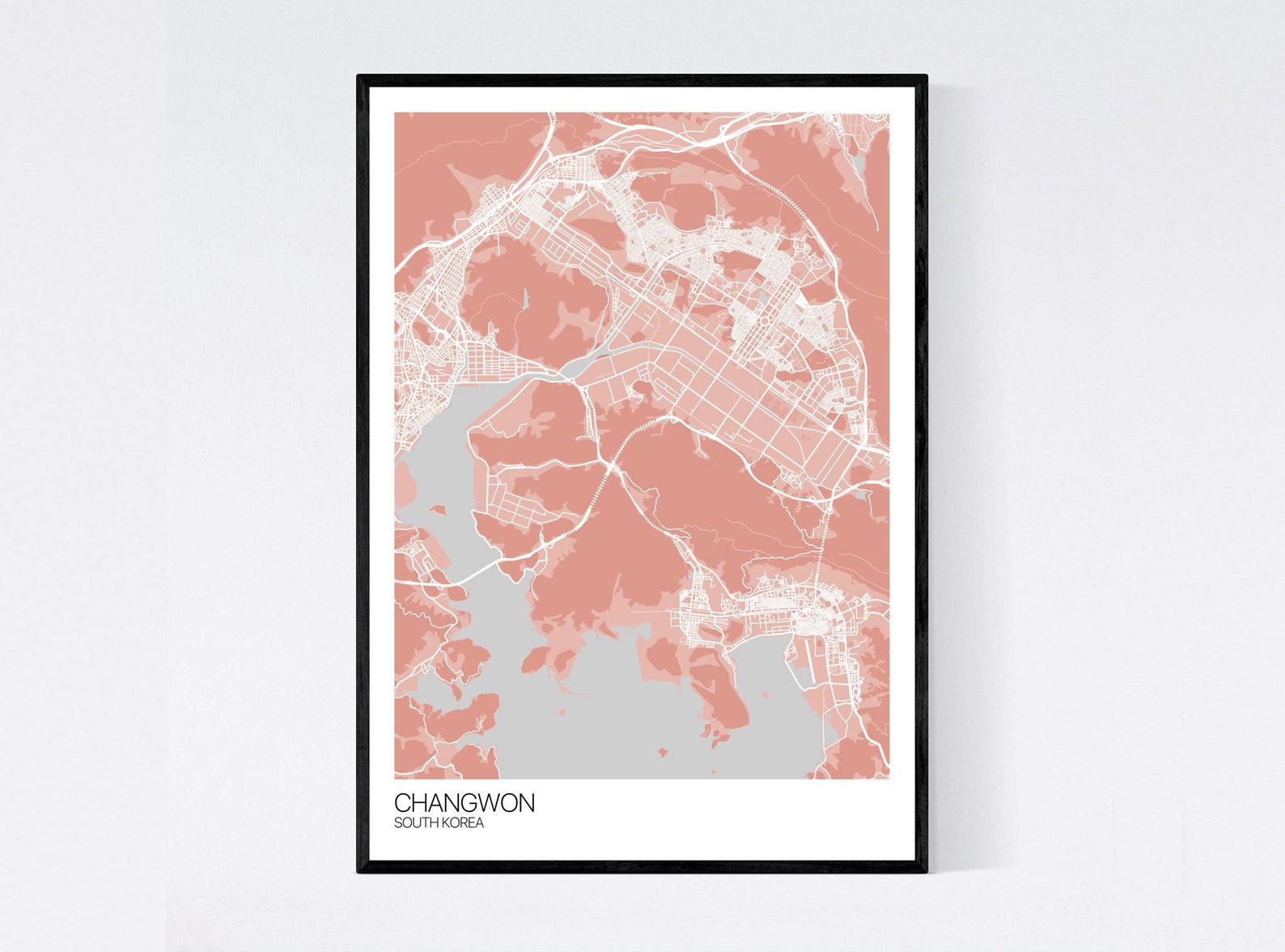 Changwon South Korea Map Art Print Many Styles Art | Etsy