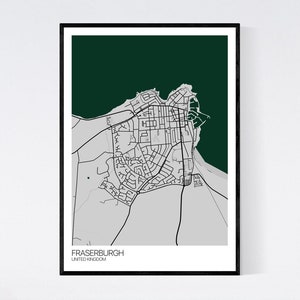 Fraserburgh, Scotland City Map Art Print Many Styles 350gsm Art Quality ...