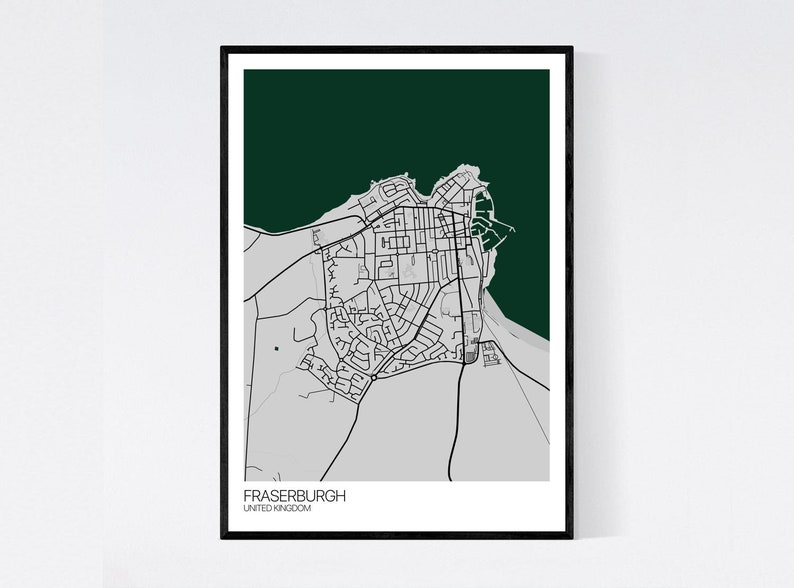Fraserburgh Scotland City Map Art Print Many Styles | Etsy