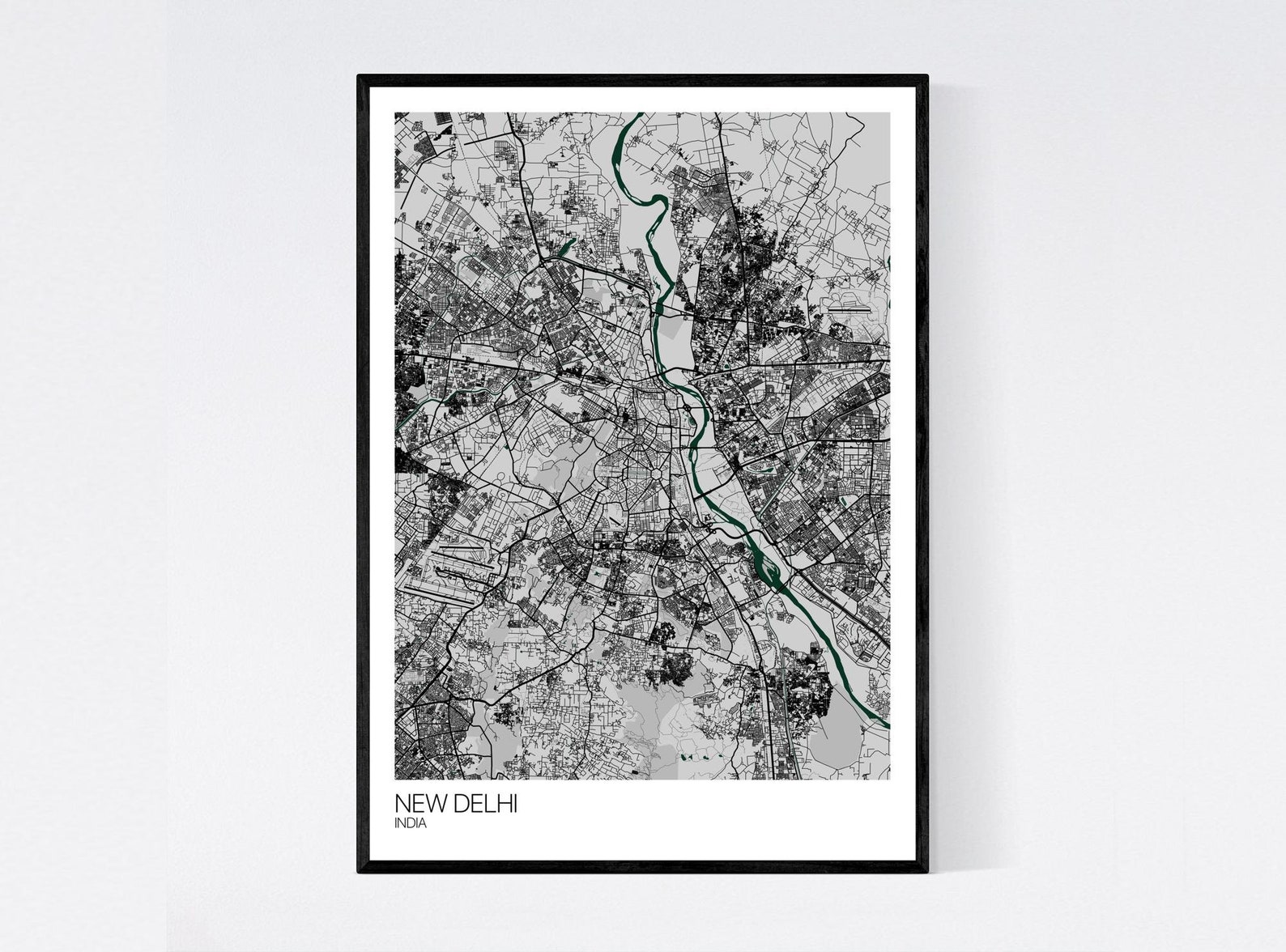 New Delhi India Map Art Print Many Styles Art Quality | Etsy