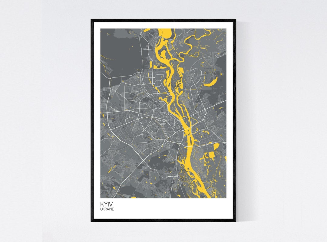 Kyiv kiev, Ukraine Map Art Print Many Styles 350gsm Art Quality Paper ...