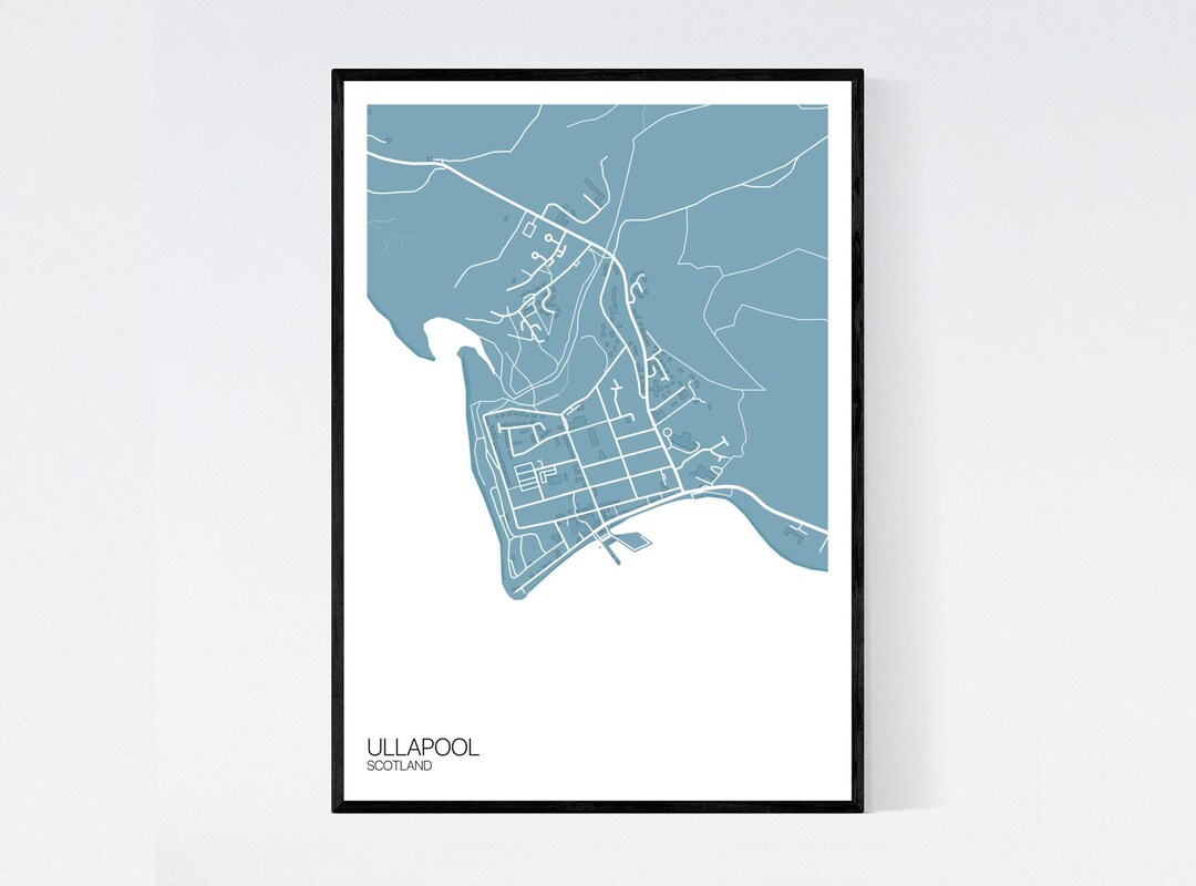 Ullapool, Scotland Map Art Print Many Colours 350gsm Art Quality Paper ...