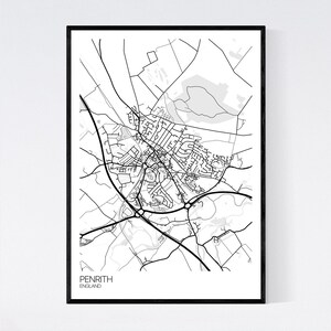 Penrith, England Map Art Print Many Colours 350gsm Art Quality Paper ...