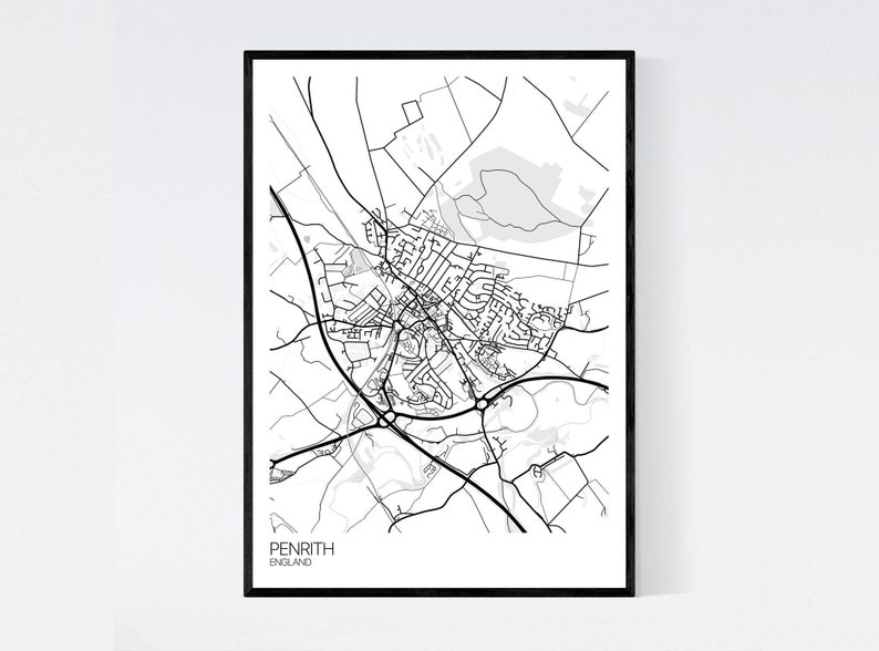 Penrith England Map Art Print Many Colours 350gsm Art - Etsy