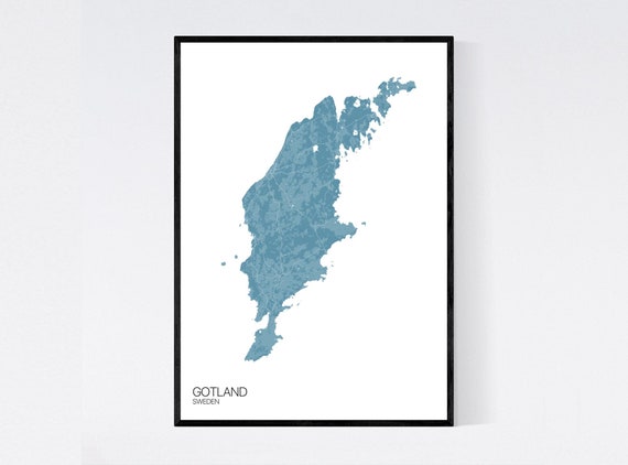 Gotland Sweden Map Art Print Many Styles 350gsm Art | Etsy