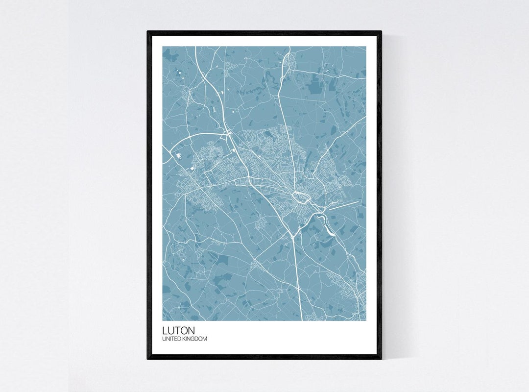 Luton, United Kingdom City Map Art Print - Many Styles - 350gsm Art ...