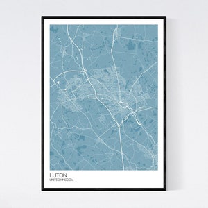 Luton United Kingdom City Map Art Print Many Styles - Etsy