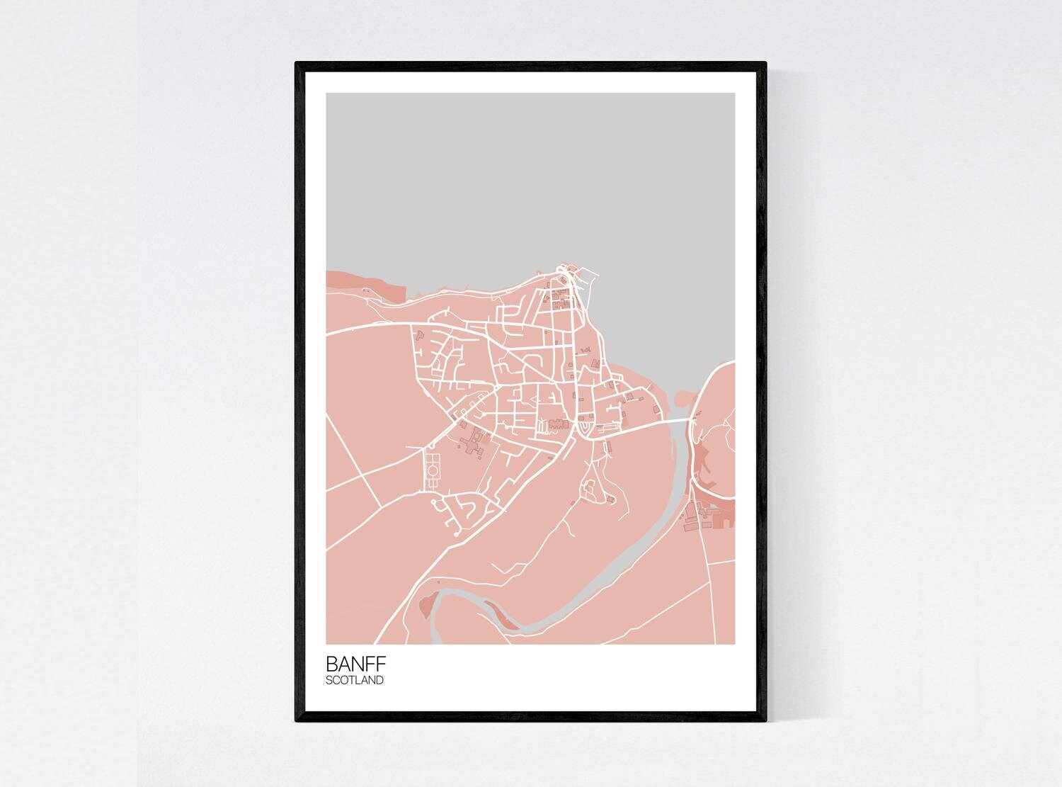 Banff Scotland Map Art Print Many Styles 350gsm Art | Etsy
