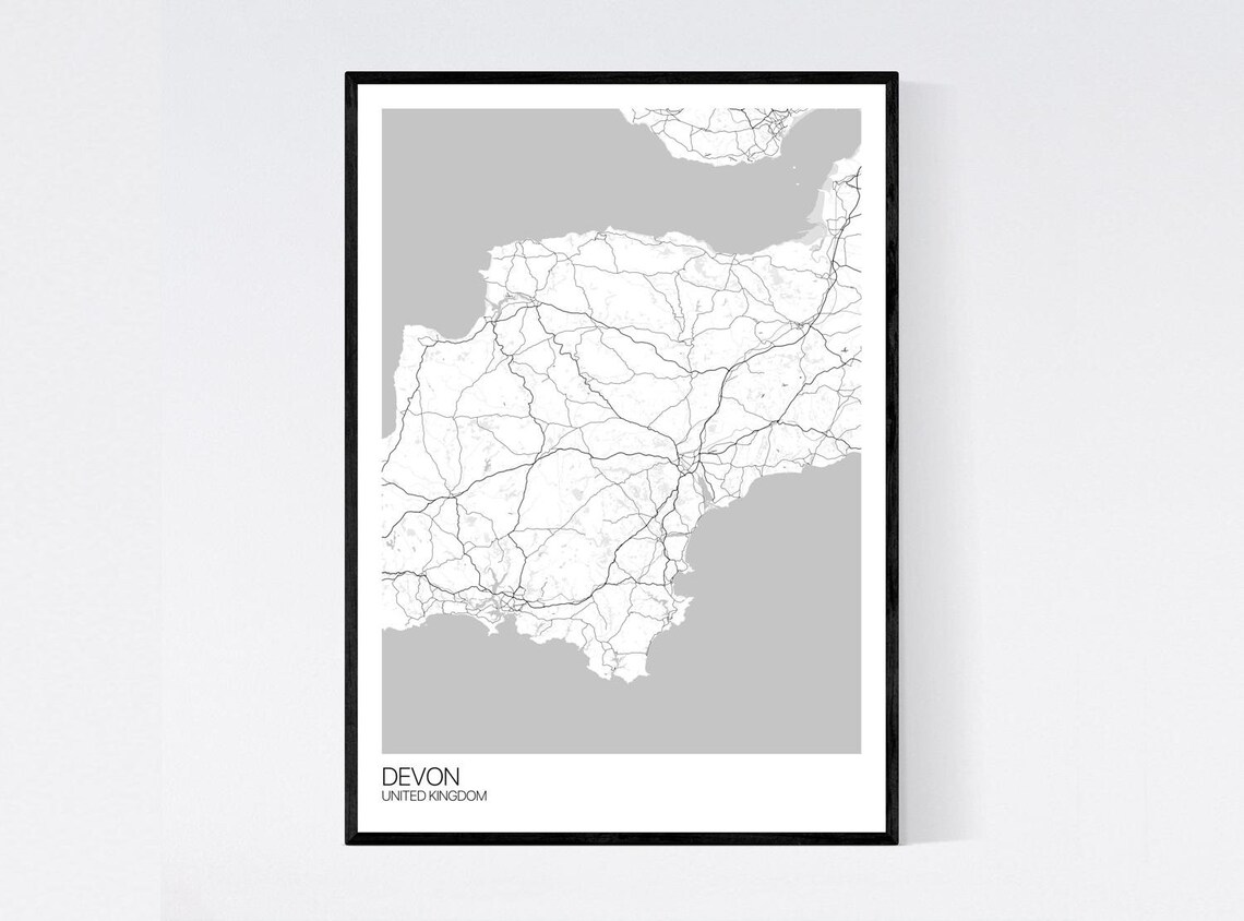 Devon England Map Art Print Many Styles 350gsm Art - Etsy