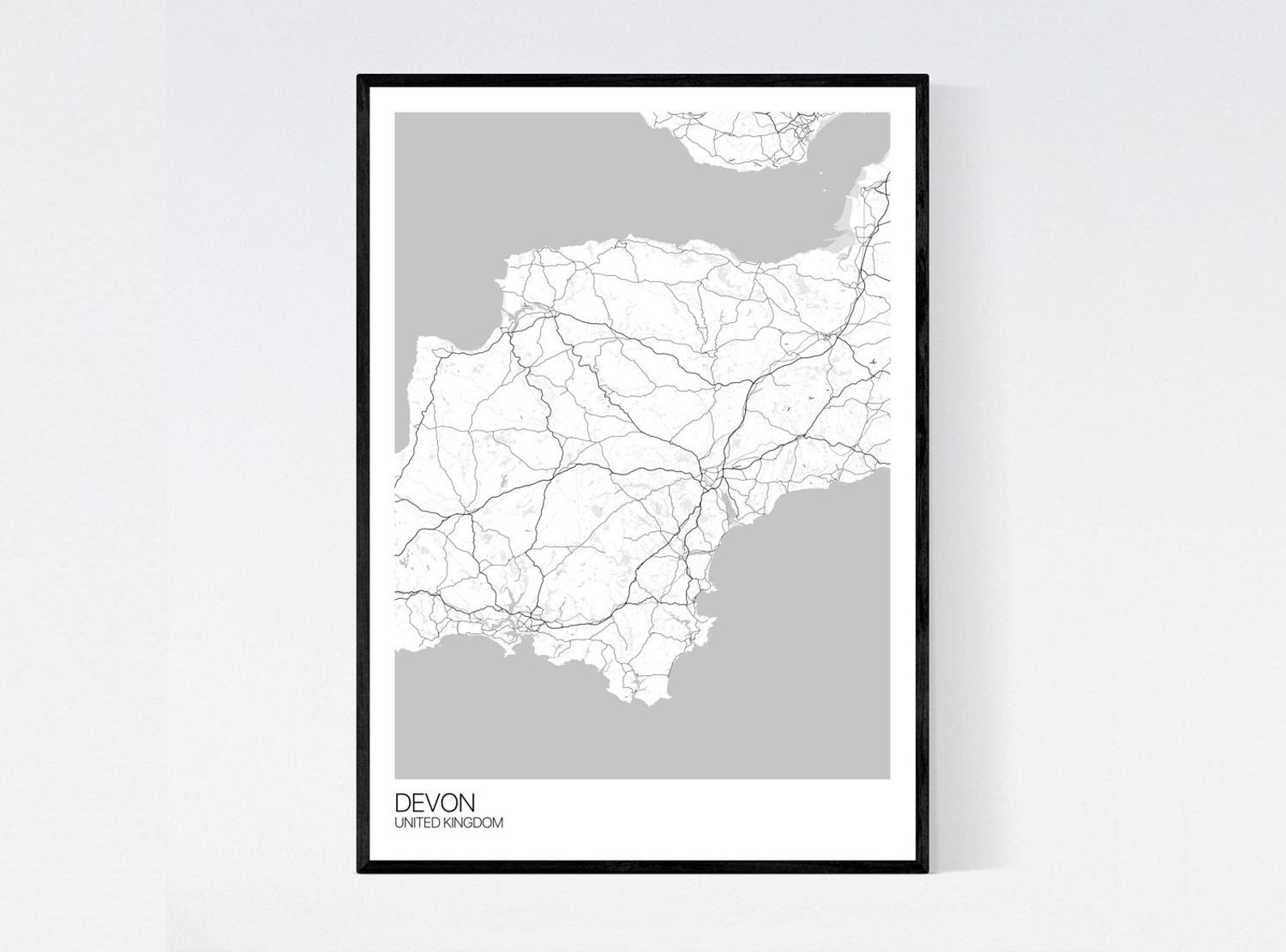 Devon England Map Art Print Many Styles 350gsm Art - Etsy