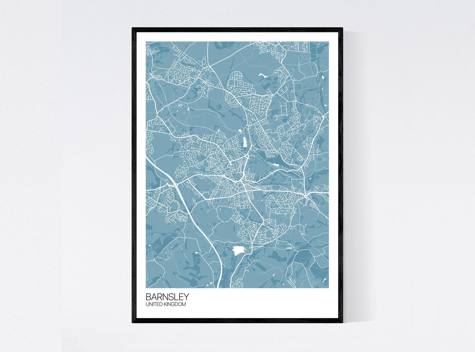 Barnsley United Kingdom Map Print Many Colours Fast - Etsy