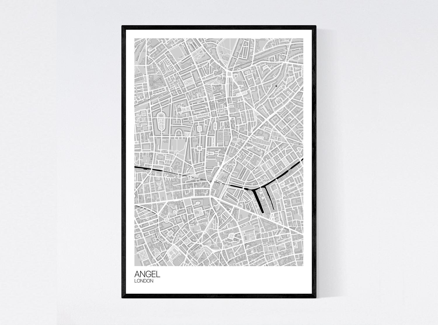 Angel London Map Art Print Many Colours 350gsm Art - Etsy UK