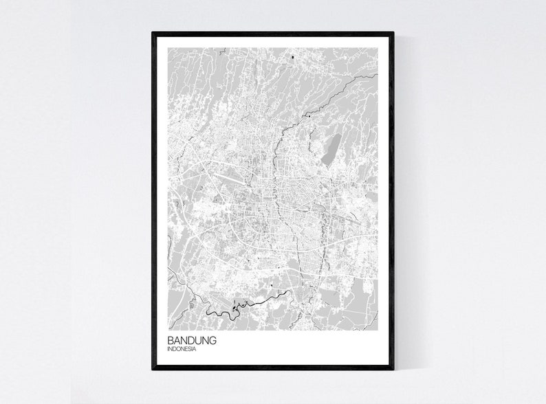 Bandung Indonesia Map Art Print Many Styles Art Quality | Etsy
