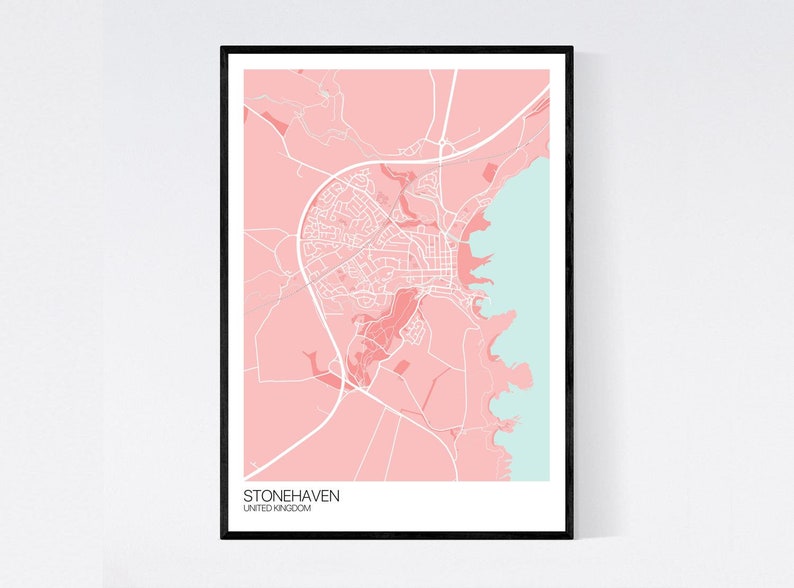 Stonehaven Scotland City Map Art Print Many Styles 350gsm - Etsy