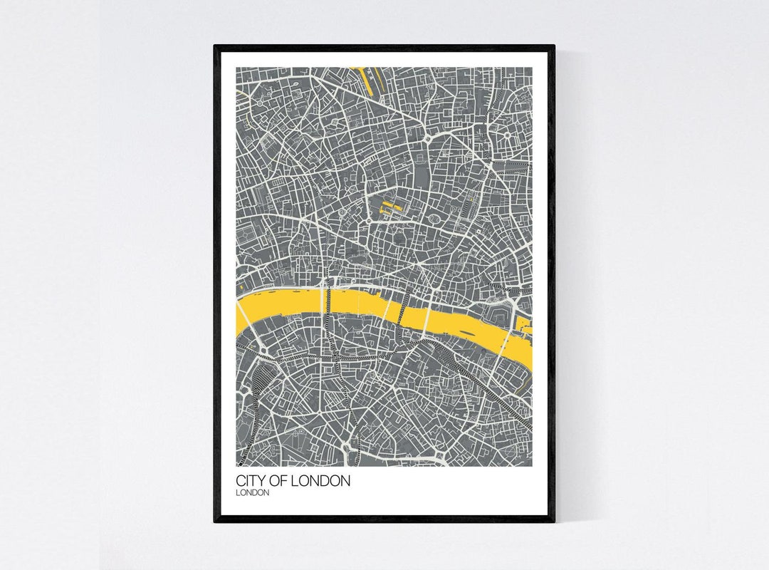 City of London Map Art Print Many Colours 350gsm Art - Etsy