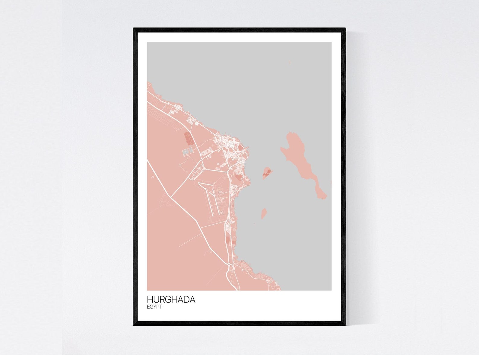 Hurghada Egypt Map Art Print Many Styles Art Quality | Etsy