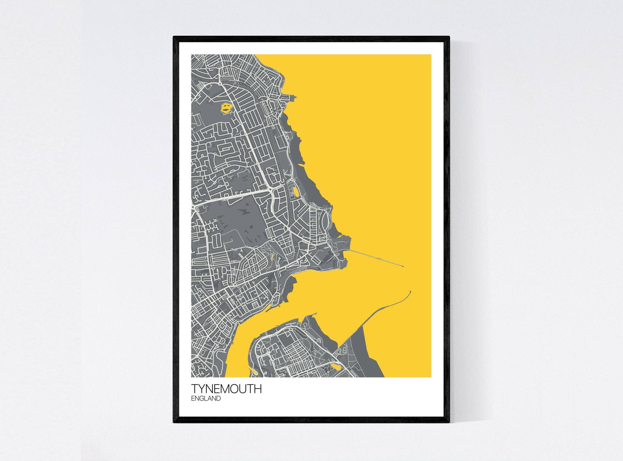 Tynemouth England Map Art Print Many Colours 350gsm Art | Etsy