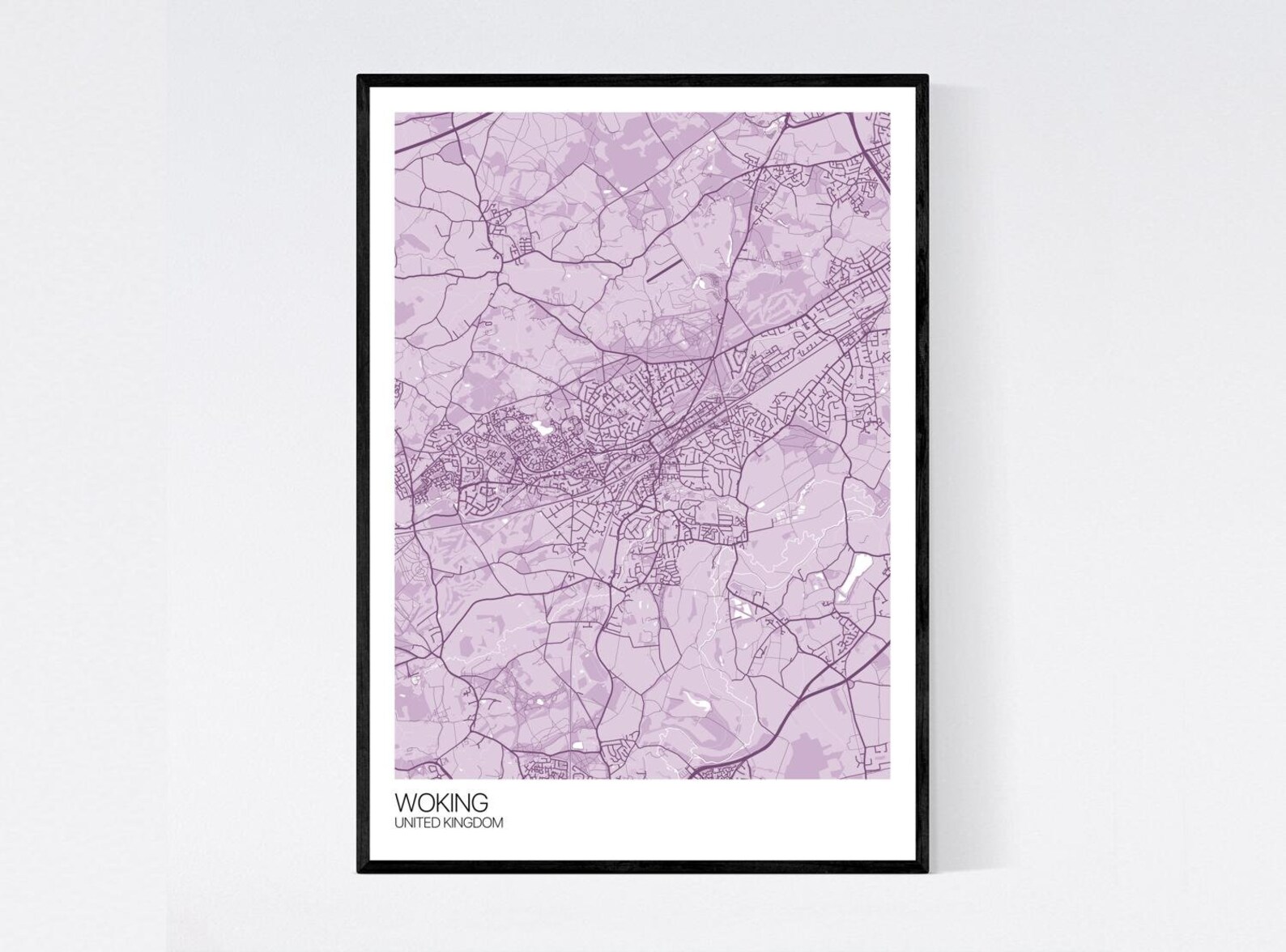 Woking United Kingdom City Map Art Print Many Colours | Etsy