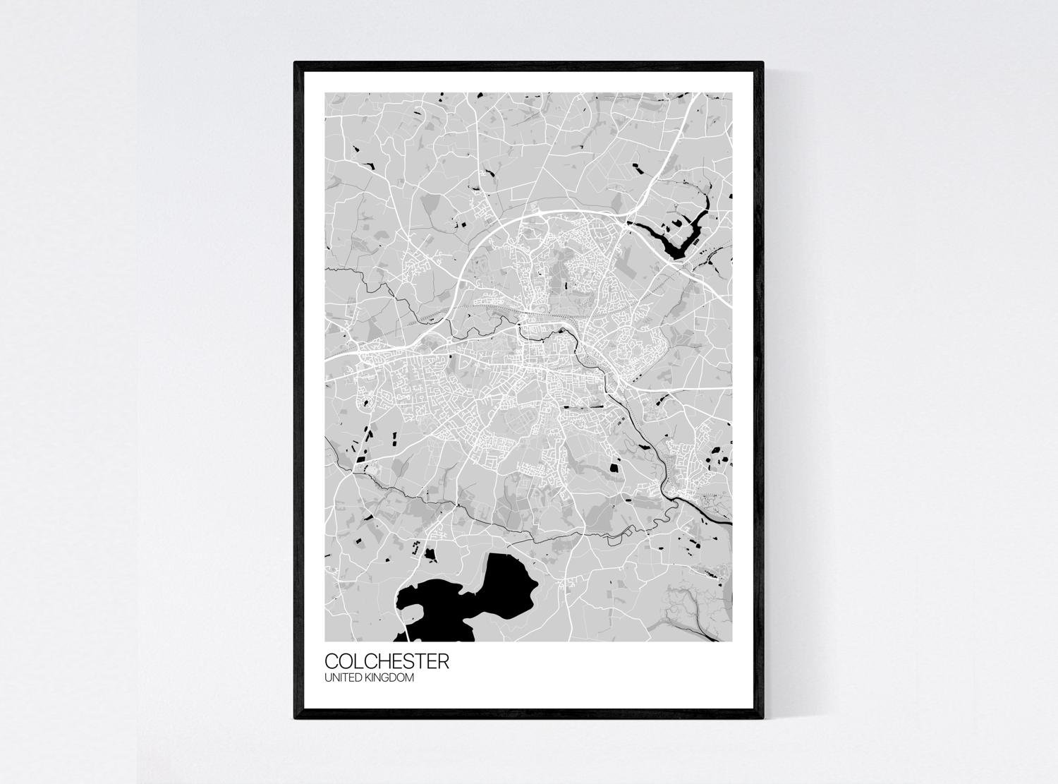 Colchester United Kingdom City Map Art Print Many Styles - Etsy UK
