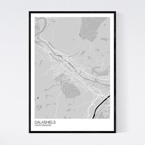 Galashiels, Scotland City Map Art Print - Many Styles - 350gsm Art ...