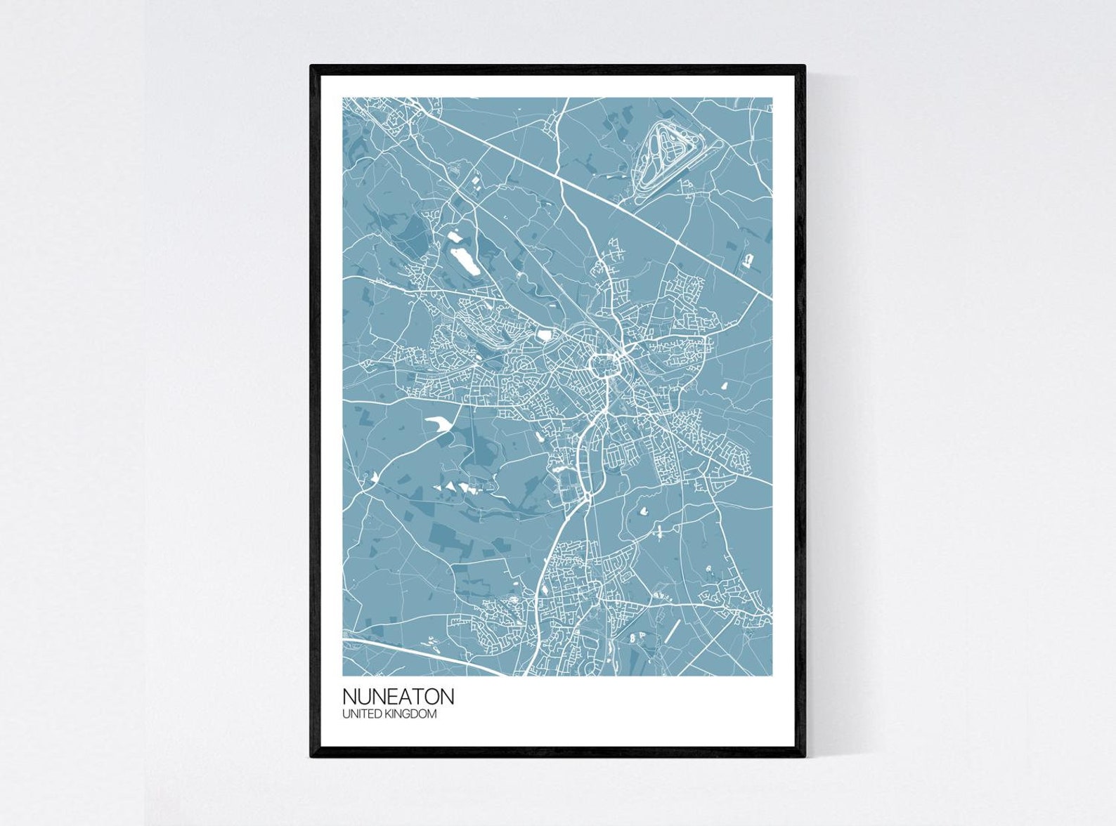 Nuneaton United Kingdom City Map Art Print Many Colours | Etsy