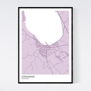 Stranraer, Scotland Map Art Print Many Styles 350gsm Art Quality Paper ...
