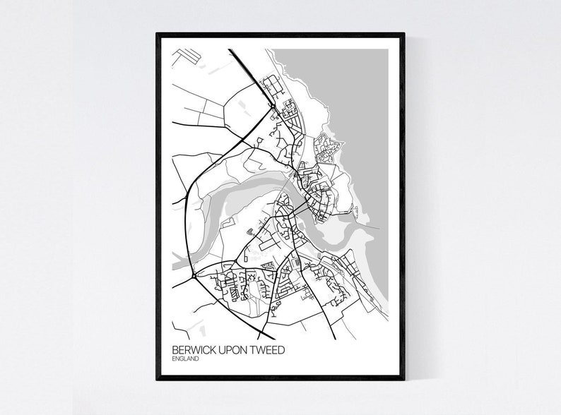 Berwick Upon Tweed England Map Art Print Many Styles | Etsy