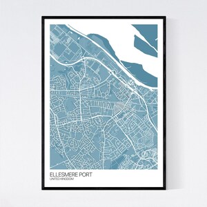Ellesmere Port United Kingdom Map Print Many Colours Fast - Etsy